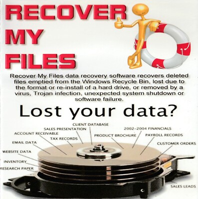 Recover My Files Data Recovery Software Professional Easy Use PC Laptop ...