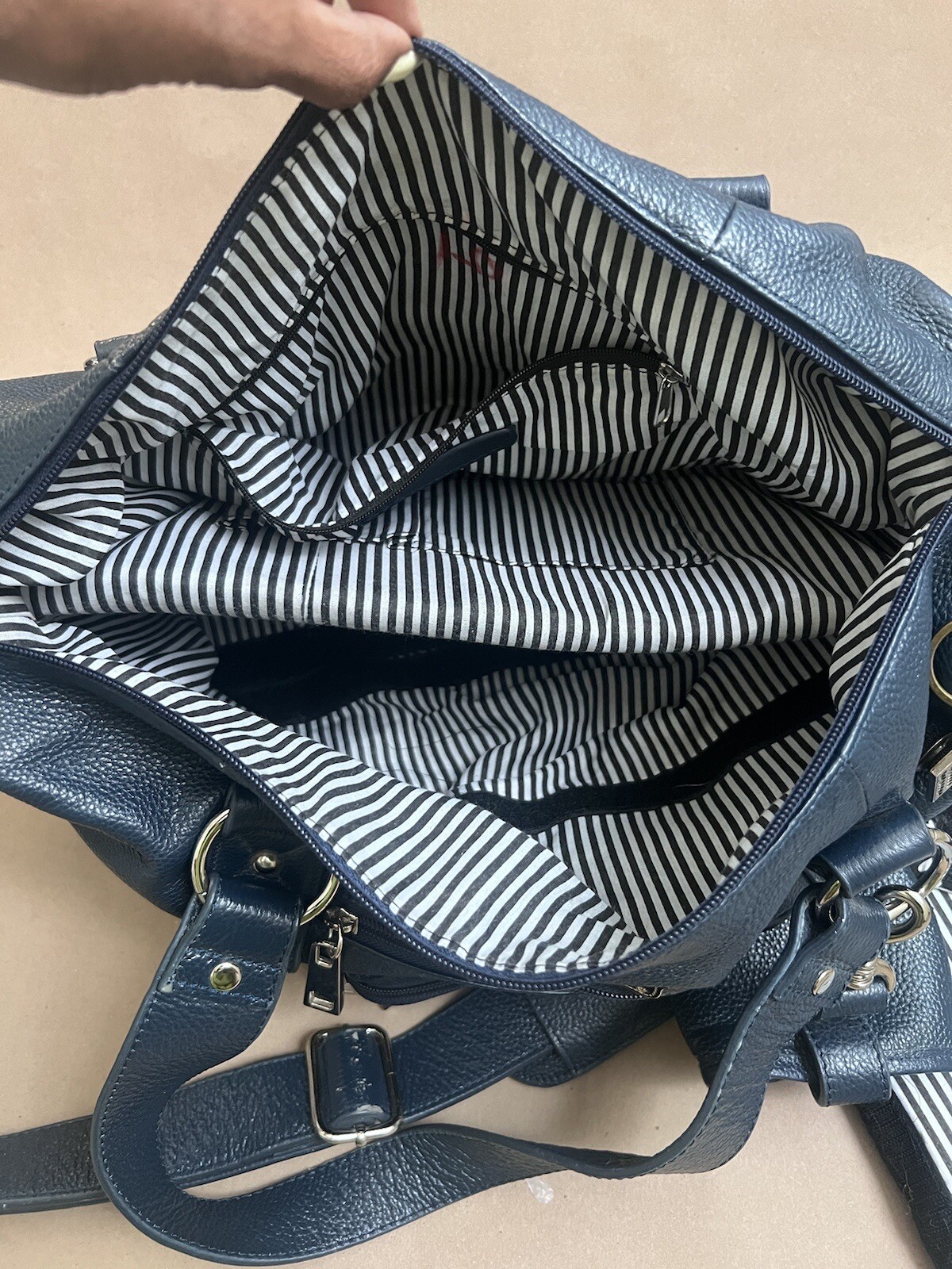 Dark Navy Blue Shutter Bag Leather Camera Bag Top Handle And Shoulder ...