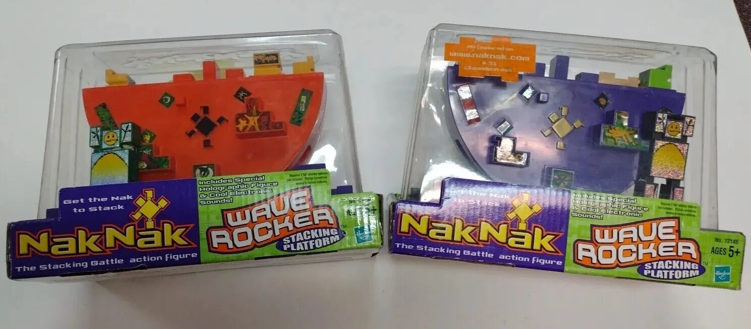 2 NakNak Wave Rockers Electronic Stacking Games Hasbro Toy 2002 Vintage ...