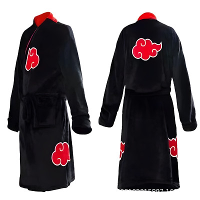 Akatsuki Anime Bathrobe Cosplay Robe Naruto Pajamas Itachi Costume Gift ...