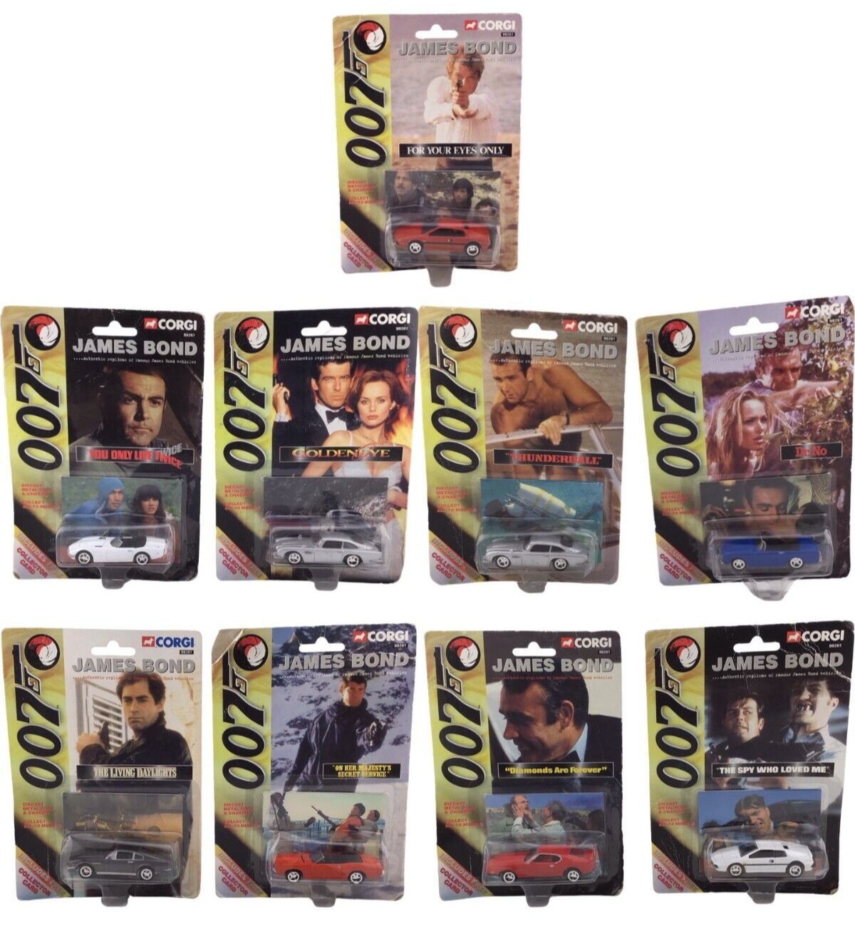 9 Pack Corgi James Bond 007 Diecast Metal Body & Chassis Car Models ...