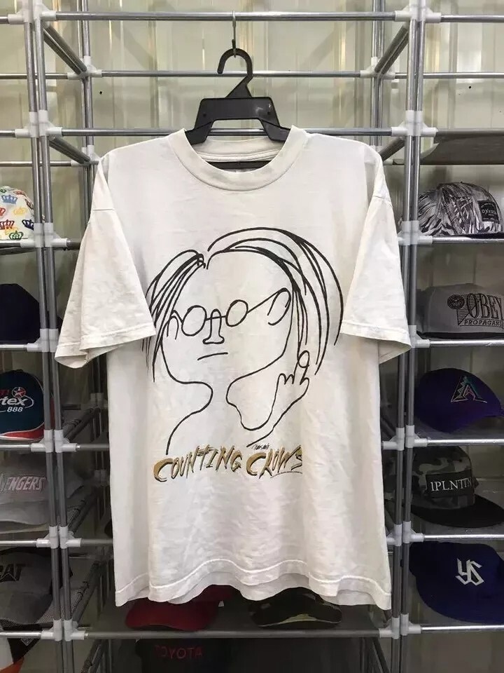 Counting Crows Band White Short Sleeve Cotton Unisex T-shirt Vtg S-5XL ...