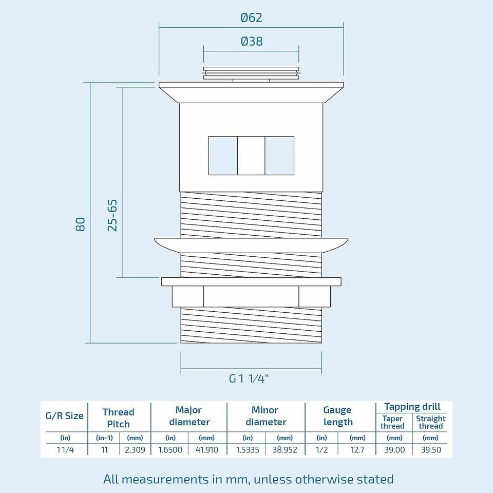 Push button pop up sink waste with overflow - Chrome finish | eBay UK