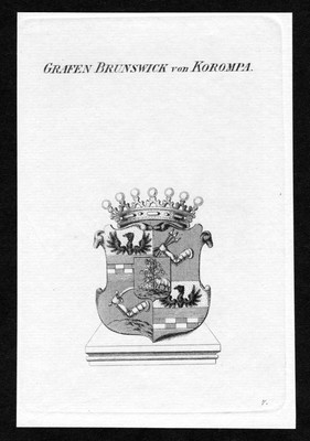 1820 - Brunswick Brunsvik Korompa Wappen Adel coat of arms heraldry ...
