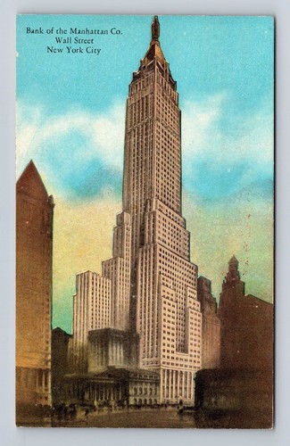 New York City NY,Bank Of The Manhattan Co, Wall St Vintage Souvenir ...