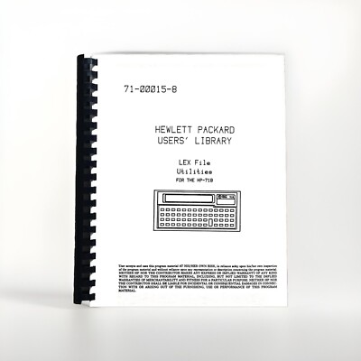 LEX file utilities for the HP71B Calculator | eBay