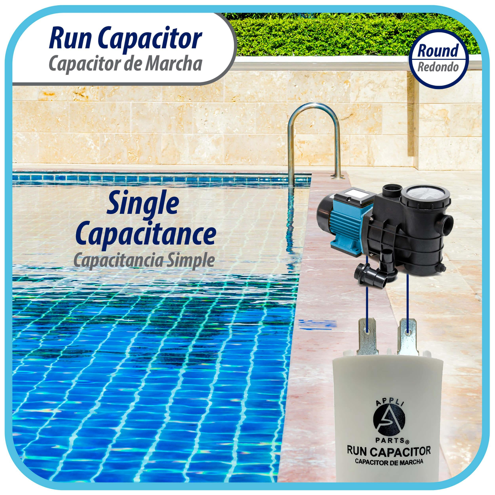 Appli Parts Run Capacitor for electric motors 35 Mfd uF (microfarads ...