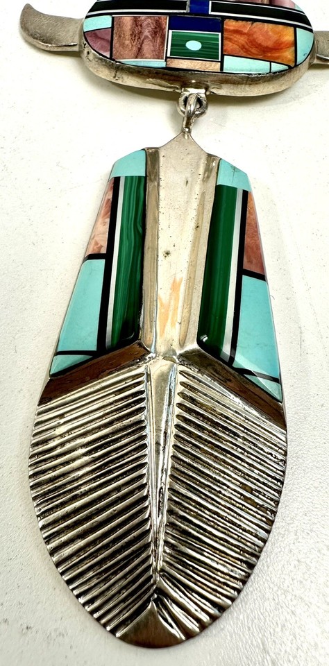 Alvin Yellowhorse Native Navajo Sterling Silver Multi Stone Pendant | eBay