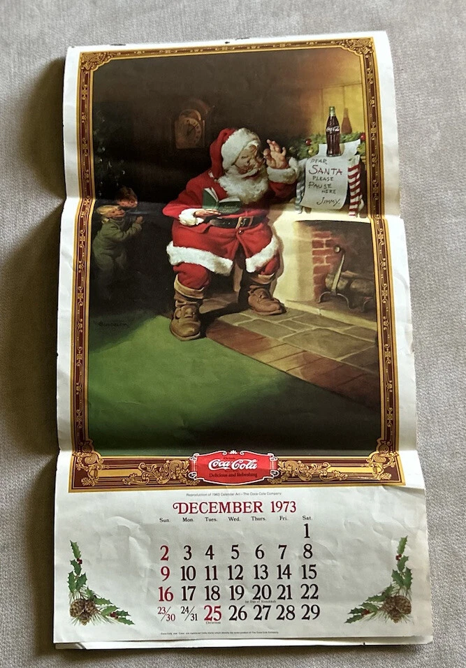 1973 1974 Coca Cola Calender