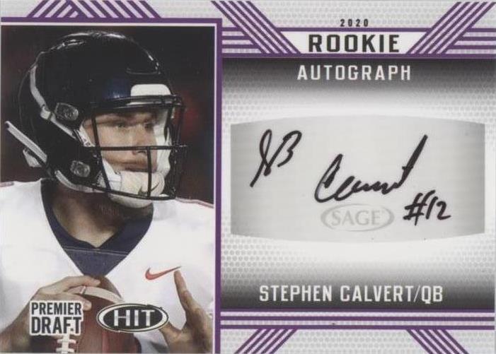 2020 Sage Hit - Rookie Autographs Stephen Calvert #A93 Purple (AU, RC ...