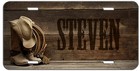 PERSONALIZED CUSTOM LICENSE PLATE WESTERN COWBOY BOOTS HAT AND ROPE ...