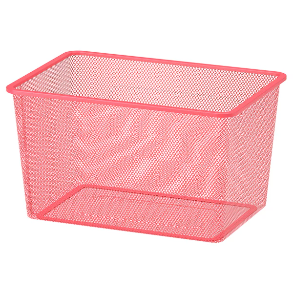 TROFAST Mesh storage box Gadgets Notebooks Papers light red 16 1/2x11 3 ...