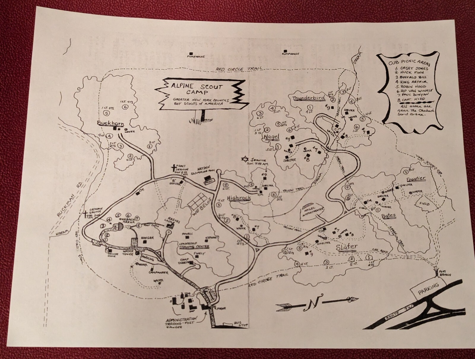 Map of Alpine Scout Camp in Alpine, NJ 1970 - Copy | eBay
