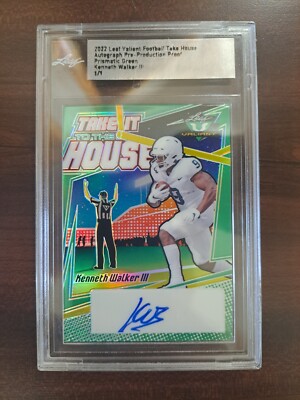 2022 KENNETH WALKER III LEAF VALIANT PRE-PRODUCTION PROOF SLAB AUTO 1/1 ...