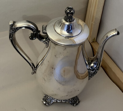 Antique - Vintage- WM Rogers & Son - Silver Tea Pot - Victorian Rose ...
