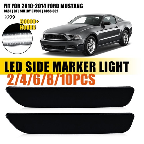 For 10-14 Ford Mustang Smoke Len LED Side Marker Light Front Fender ...