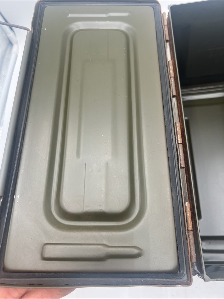 US WW2 Era 50 Cal Ammunition Ammo Box Can Side Latch Flaming Bomb | eBay