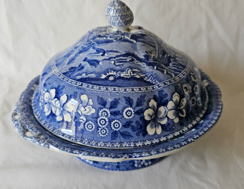 COPELAND SPODE TOWER PATTERN BLUE AND WHITE ENGLISH DISH AND COVER | eBay