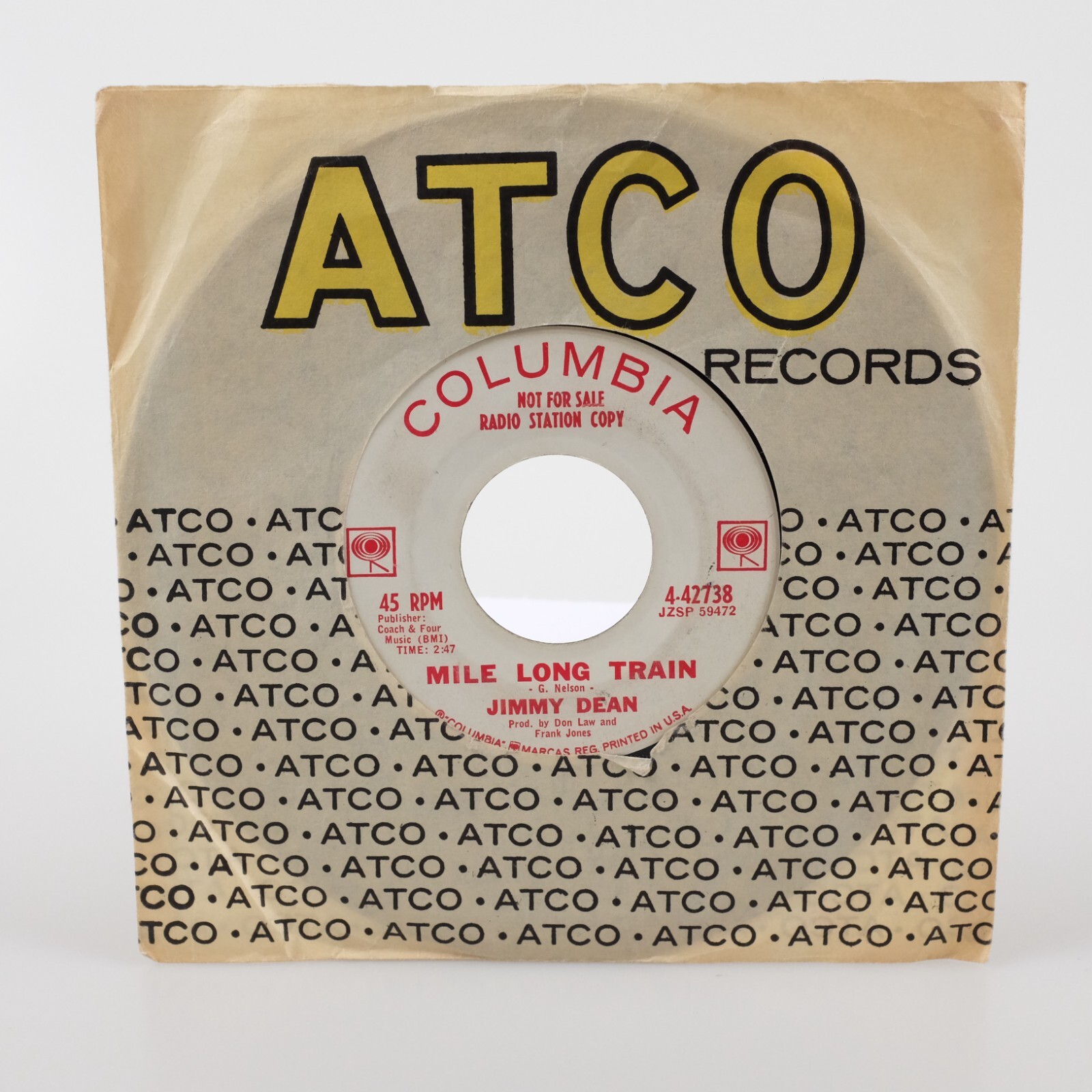 Jimmy Dean - Mile Long Train/This Ole House, Single, 45, 7" | eBay