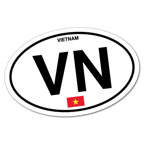 VN Vietnam Country Code Sticker Flag Bumper Water Proof Vinyl #6944EN ...