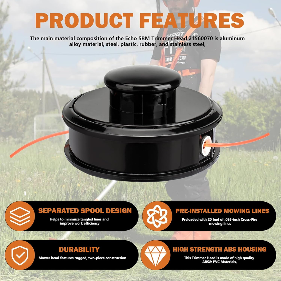 21560070 Trimmer Head Replacement for Echo Echomatic SRM Trimmer Head ...