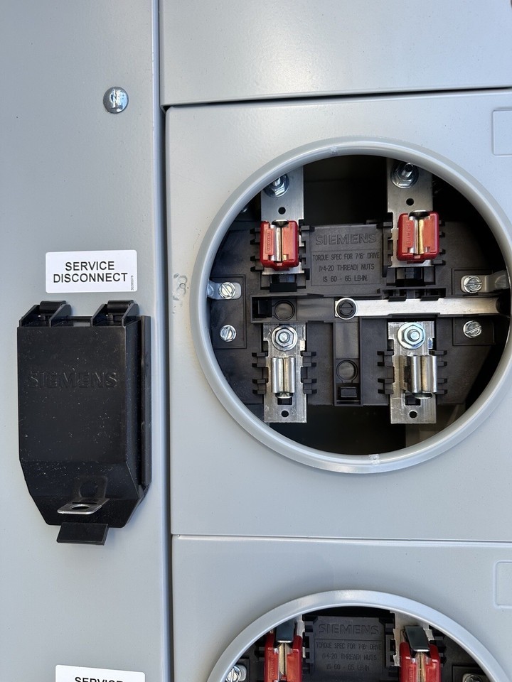 Siemens 600 Amp 6-Gang (225A Position) Ring Type 1-Phase 4/5Jaw Meter ...