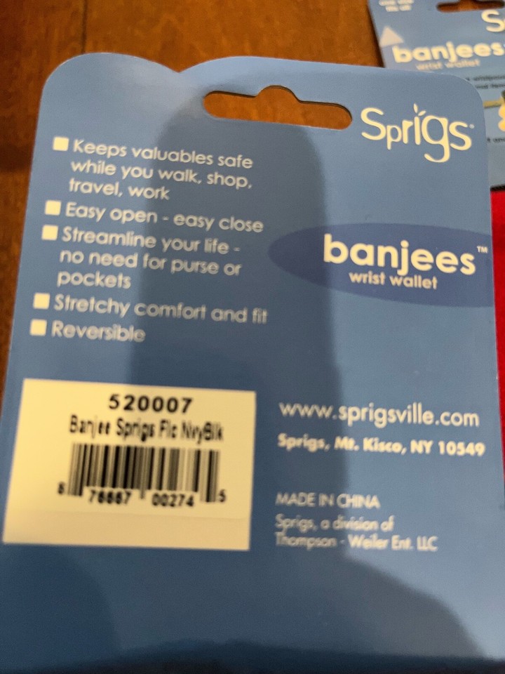 3 pack, Sprigs Banjees Wrist Wallet Classic Reversible Fleece Zippered ...