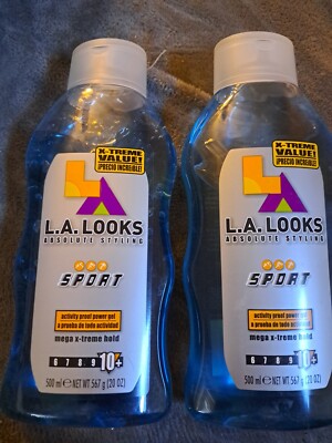 2 LA Looks Hair Gel Mega Extreme Sport Level 10 Hold, 20 oz Each | eBay