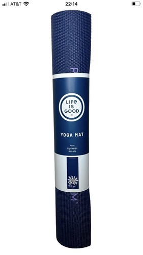 Life Is Good Navy Blue Lightweight Non Slip Yoga Mat Do What You Love ...