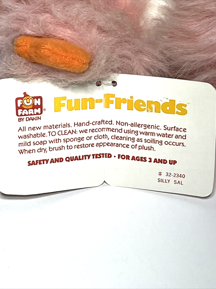 Vintage Dakin 1984 Fun Farm Pink Chicken Bird Stuffed Toy With Tags ...