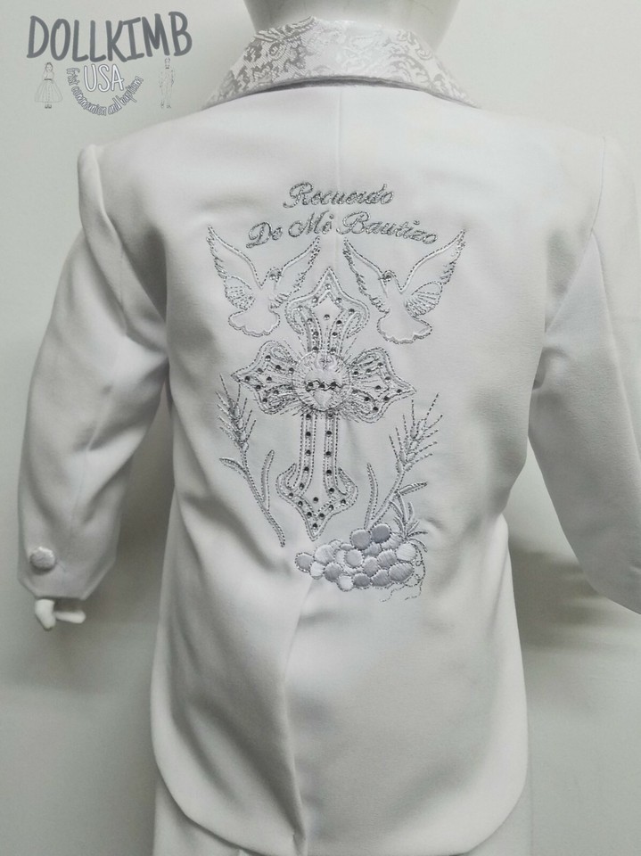 Traje para bautizo bordado. Suit Tuxedo EMBROIDERY, Baptism Christening ...