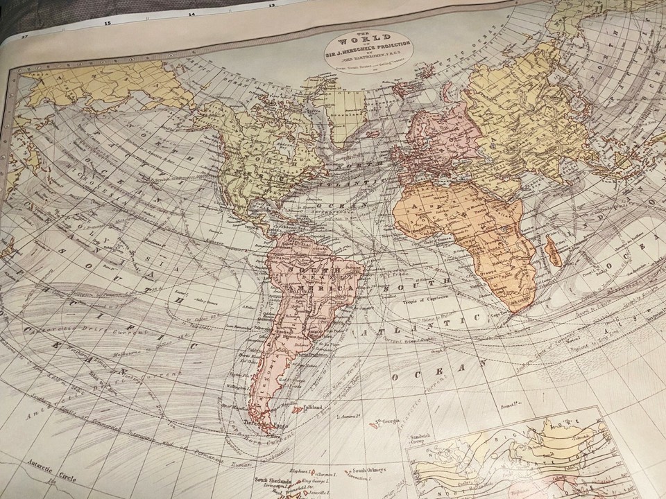 IKEA BJORKSTA Picture, Historical World Map 1881 Canvas (NO Frame) 78 3 ...