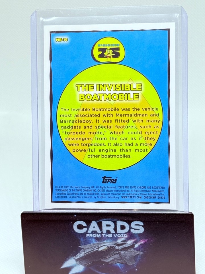 2025 Topps Chrome SpongeBob 25th Anniversary The Invisible Boatmobile # ...