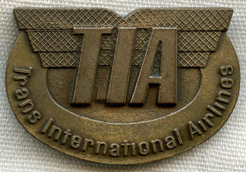 Late 1960s Agent Hat Badge for Trans International Airlines (TIA) | eBay