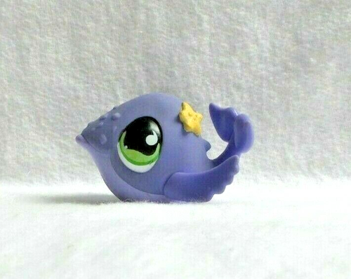 LITTLEST PETSHOP LPS #644 HASBRO WHALE BALEINE MAUVE ETOILE JAUNE YEUX ...