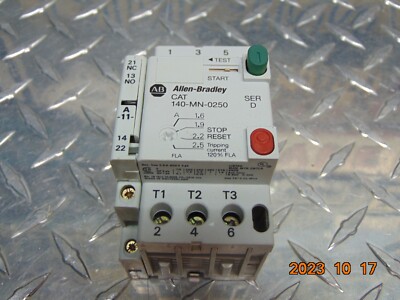ALLEN BRADLEY 140-MN-0250 SERIES D STARTER with 140-A11 AUXILIARY ...