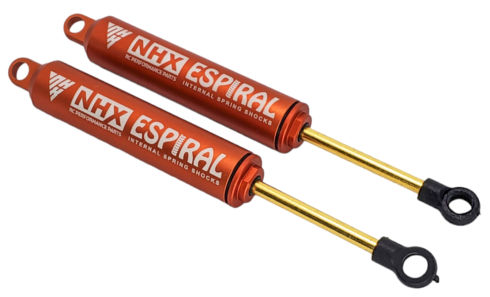 NHX RC 110mm Espiral Two Stage Internal Spring Damper Shocks (2) Orange ...