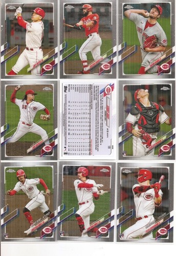2021 Topps Chrome Cincinnati Reds Regular + Update + Inserts Team Set ...