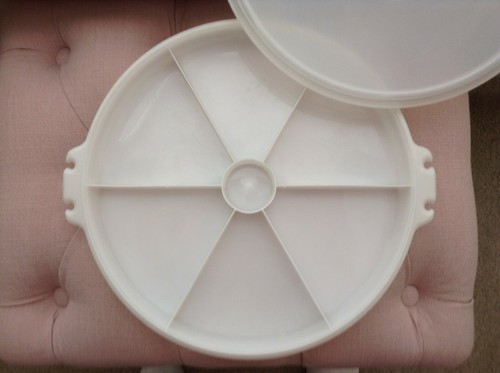 Vintage Tupperware 12" Round Party Susan Divided Tray #405 with Tupper ...