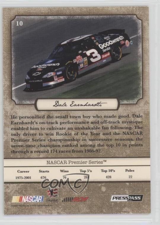 2010 Press Pass Legends Red 91/199 Dale Earnhardt #10 HOF 0w8 | eBay UK