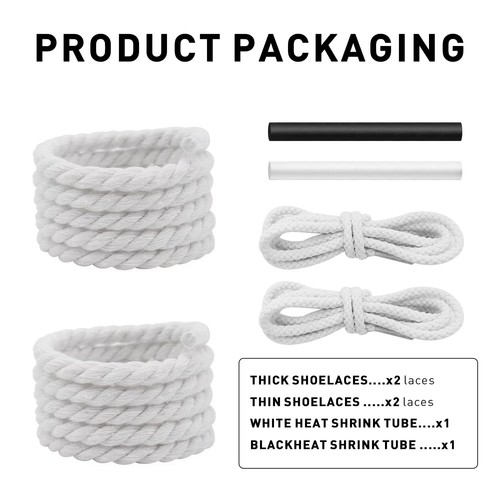 UamGlsob 2/5''(10mm) Thick Rope Shoe Laces for Air Force 1, Round ...
