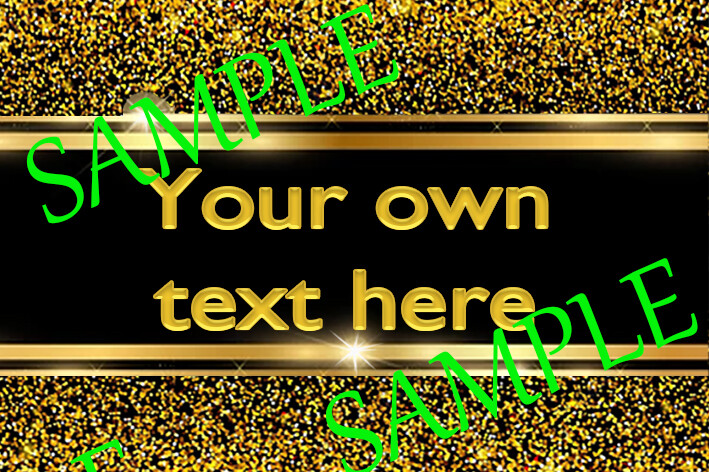 Personalised Black & Gold Party Stickers Sweet Cone Labels Gold tone ...