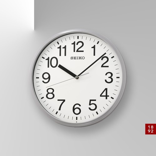 12 in. Business Wall Clock Gray Round Quartz Analog | eBay