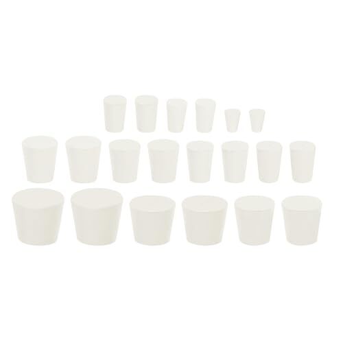 Rubber Tapered Plug 9mm to 37mm Solid Test Tubes Bungs Stopper White ...