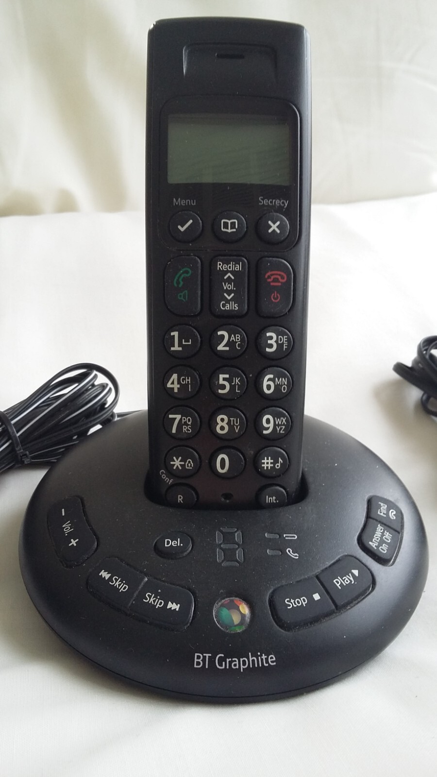 bt graphite 2500 base with single handset with answerphone + power ...