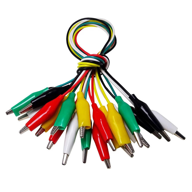 10PCS Electrical Alligator Clips Test lead Jumper Wire Crocodile Cable ...