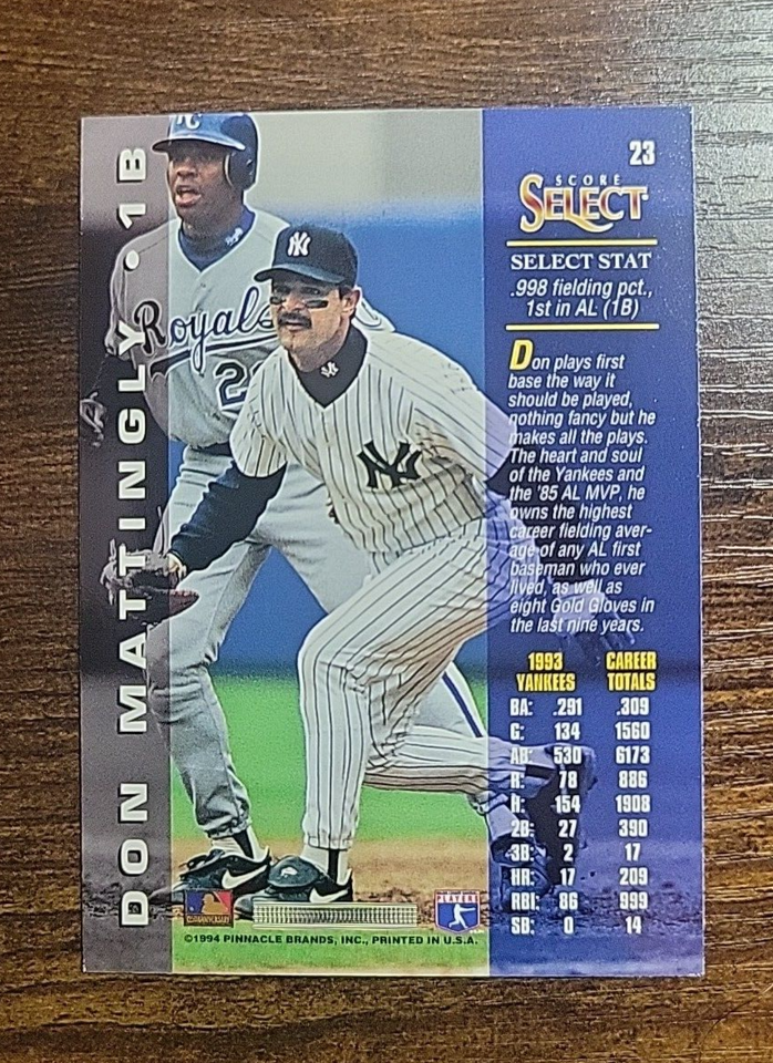 1994 Score Select Don Mattingly #23 NY Yankees | eBay