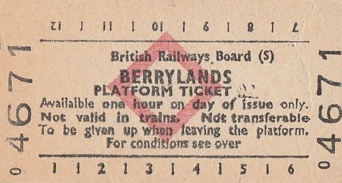 BRB RED DIAMOND EDMONDSON PLATFORM TICKET - 4671 BERRYLANDS DATED 1981 ...