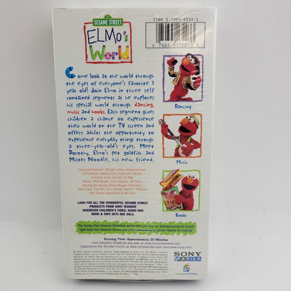 SESAME STREET ELMO’S WORLD 2000 VHS TAPE SONY WONDER SEALED BRAND NEW ...