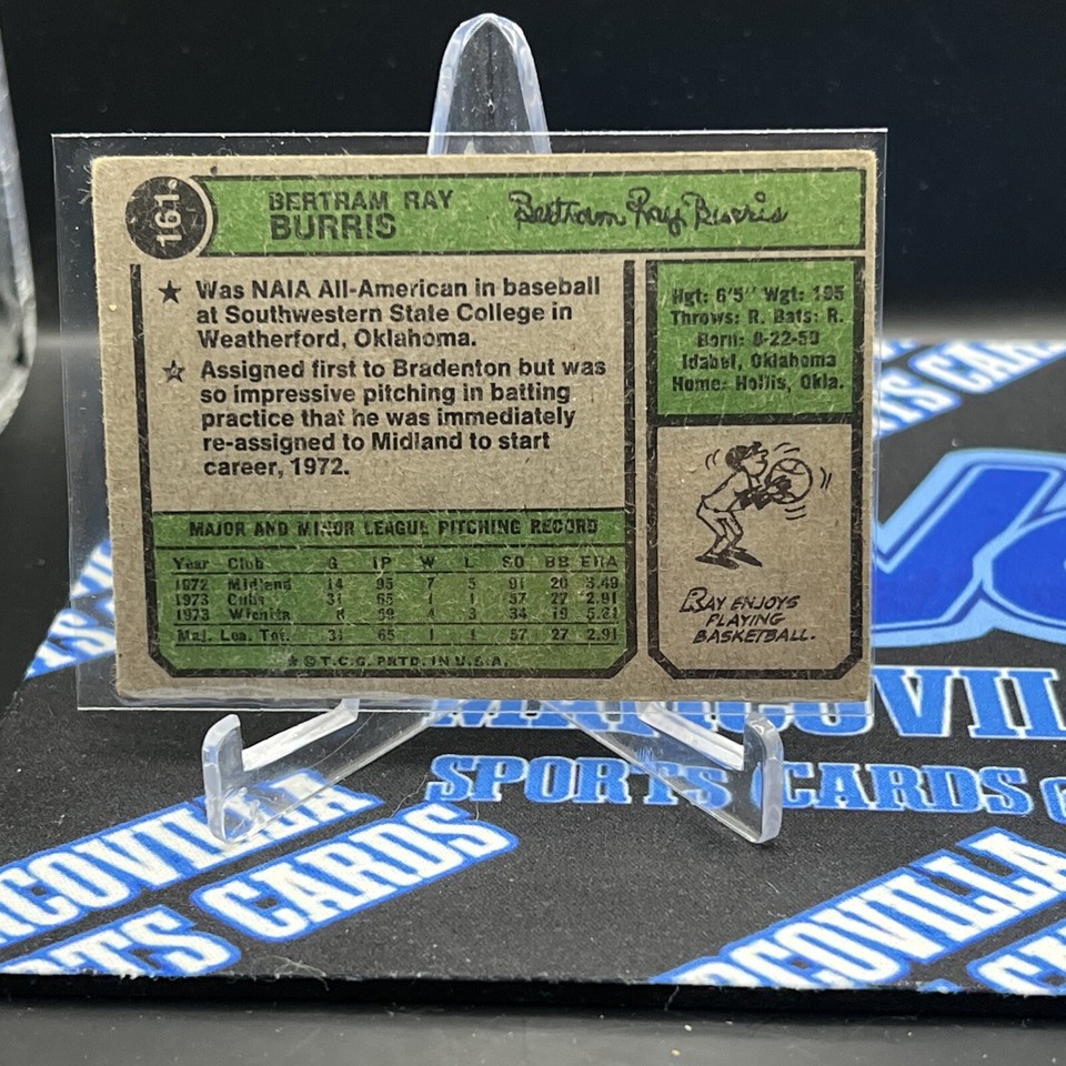 1974 Topps Baseball Ray Burris Baseball Cards #161 RC VG+ | eBay